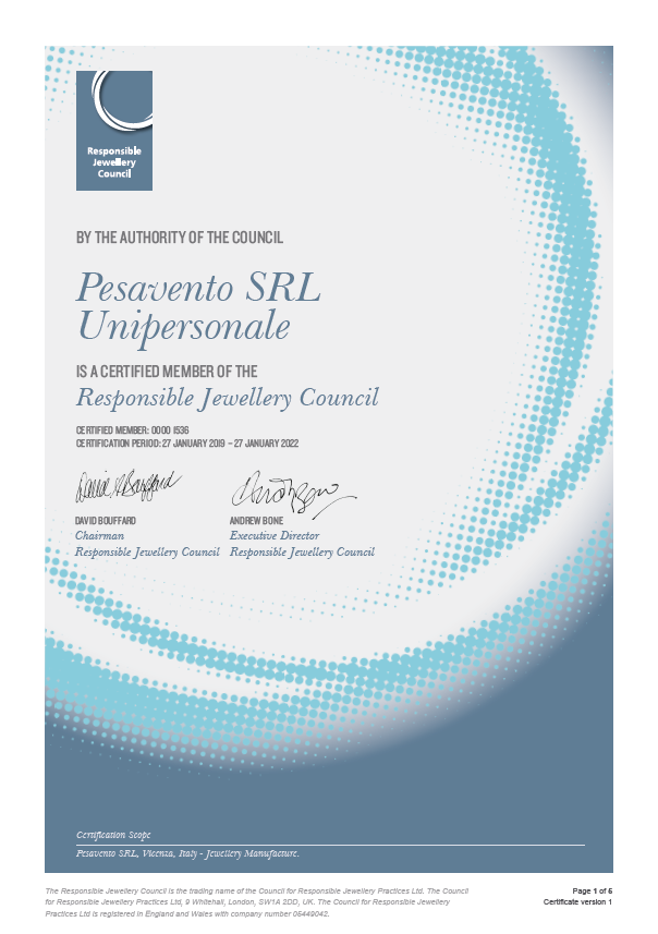 RJC Policy - Pesavento Art Expressions - Made in Italy Jewels